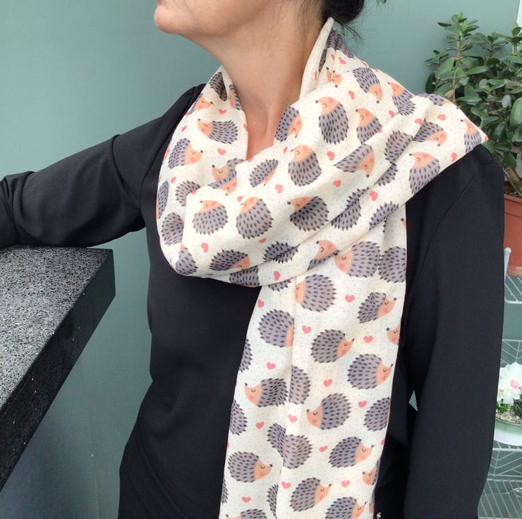 Hedgehog scarf - Ladies Fashion Scarf - Wildlif... - Folksy