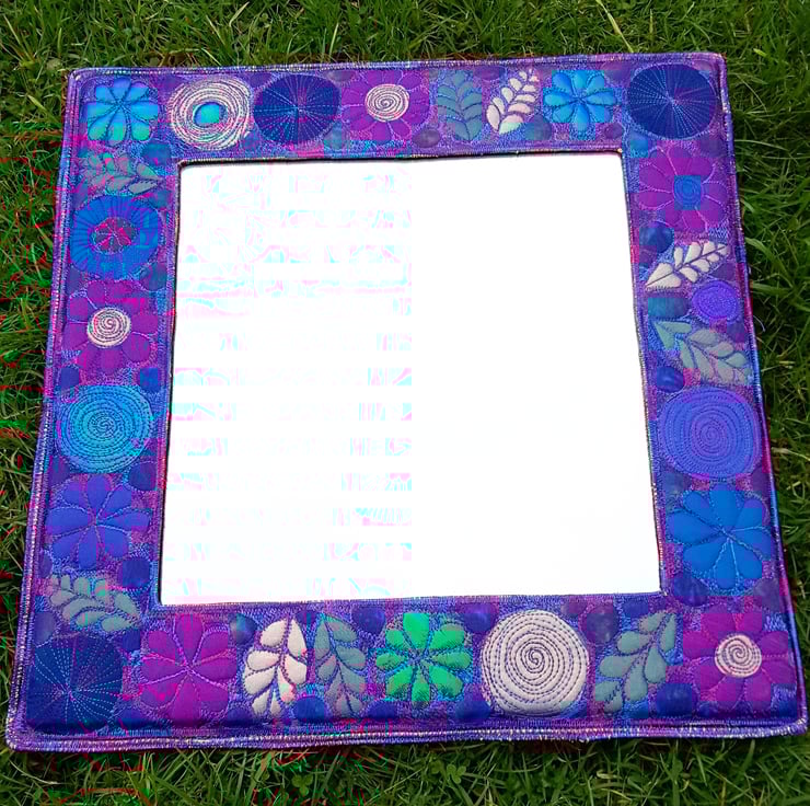 Textile Art Mirror Frame - Folksy