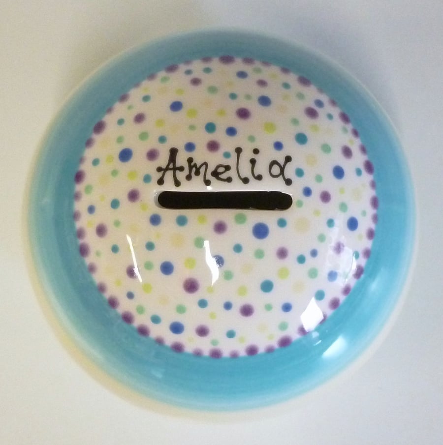 Personalised Hand Painted Money Bank - Folksy