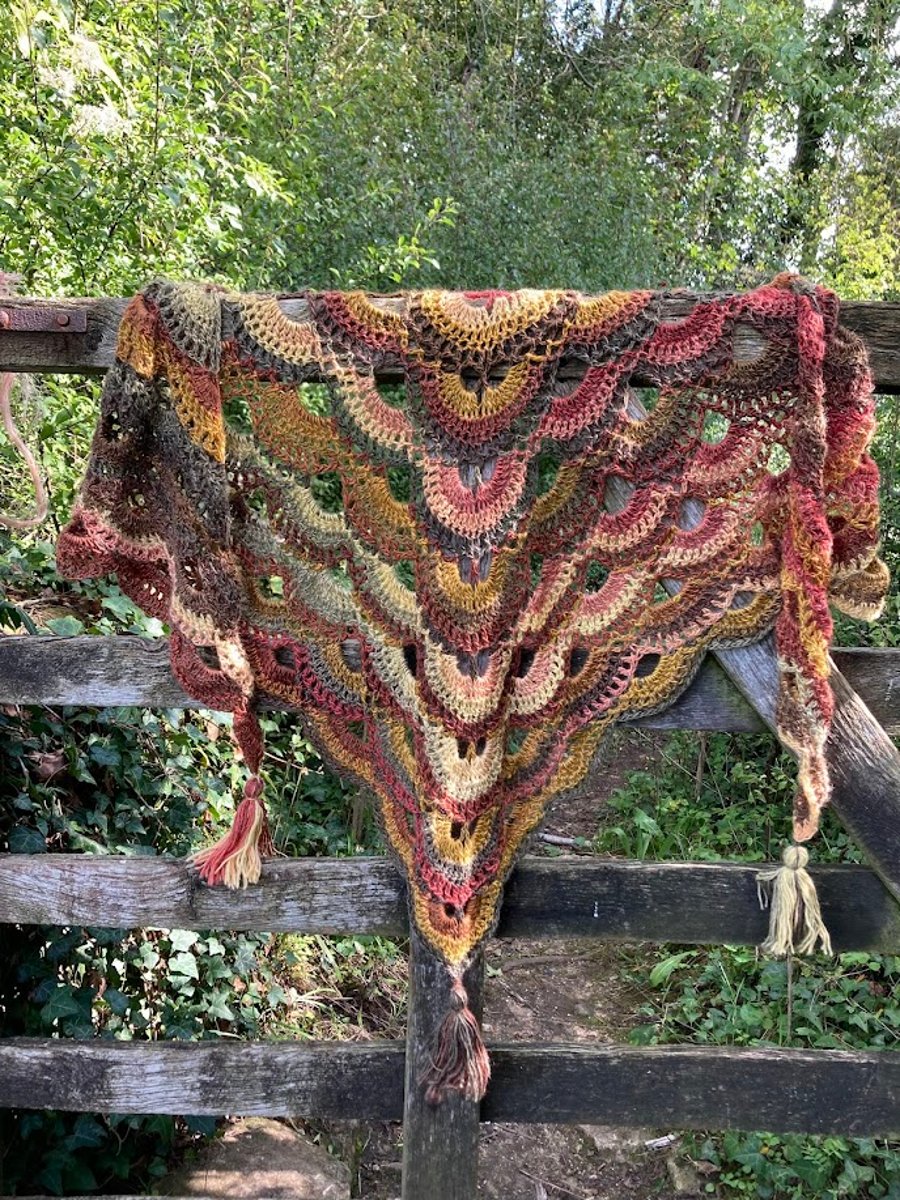 Crochet lace scarf shawl Beech - Folksy