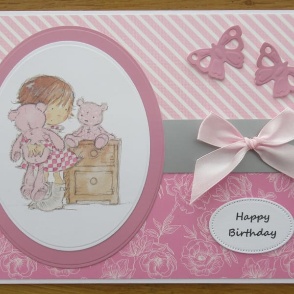 Teddy Bear Love - A5 Birthday Card - Folksy