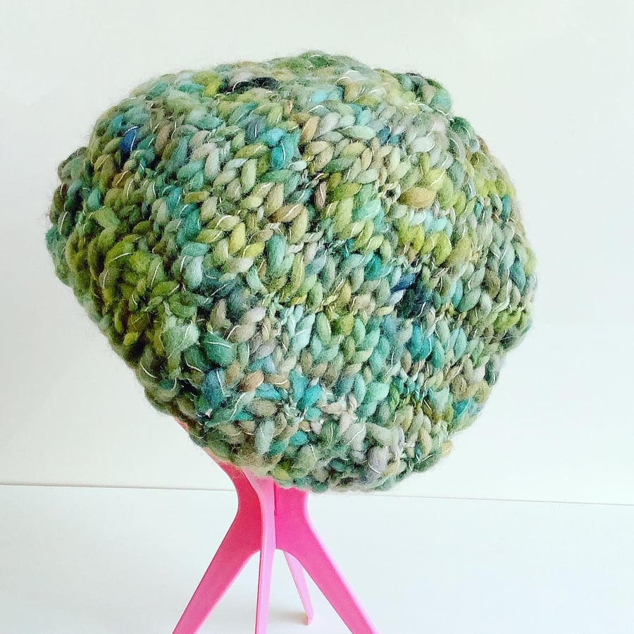 knitted hat, indie dyed hat - Folksy
