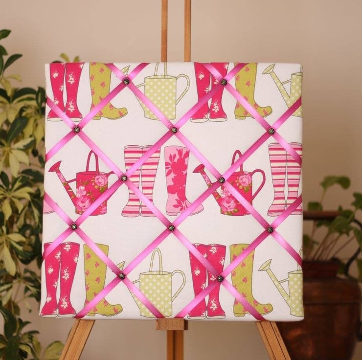Wellies fabric photo board, noticeboard, memory... - Folksy
