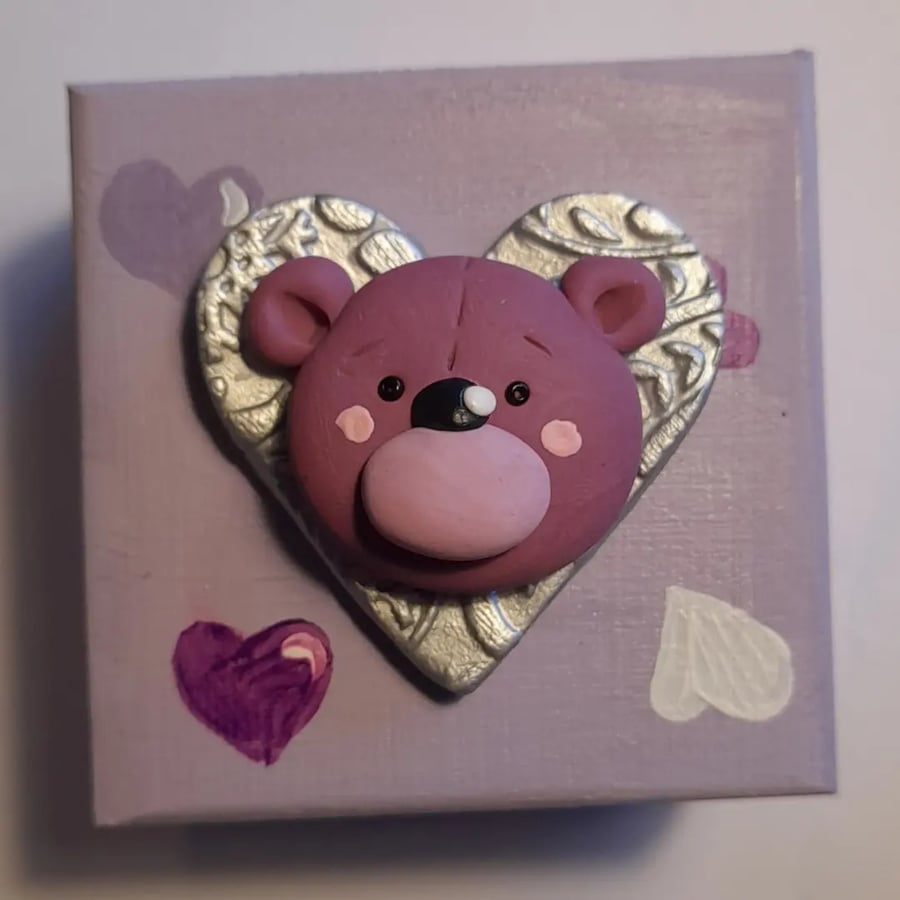Small Trinket Box with Bear.Embellishment - Folksy