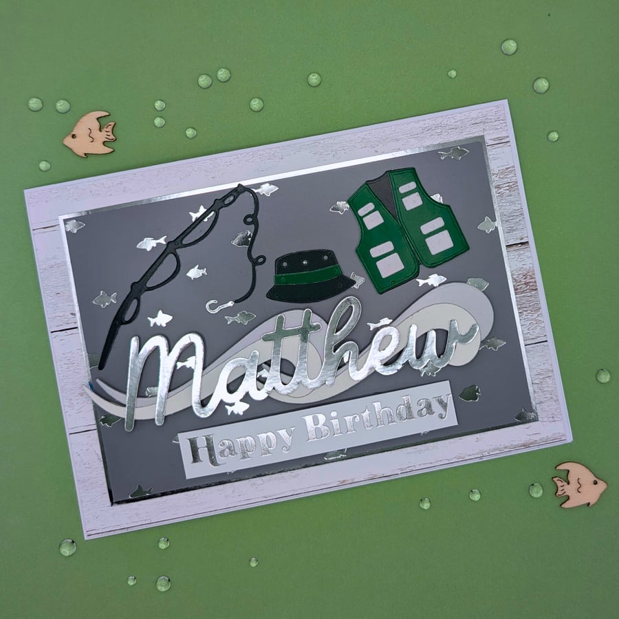 Gone Fishing Birthday or Thank You Card - Folksy