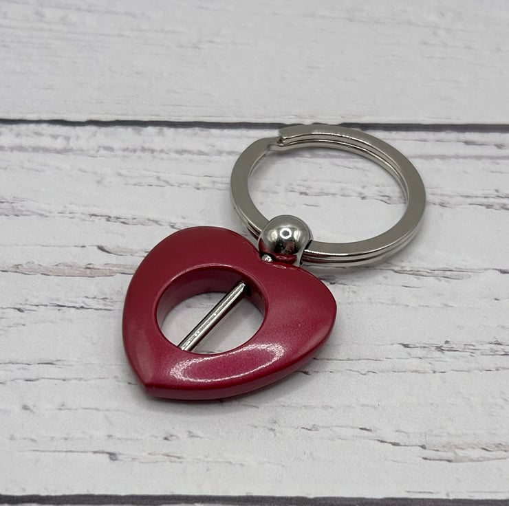 Beadable Red Heart Keyring, Add Your Own Bead D... - Folksy