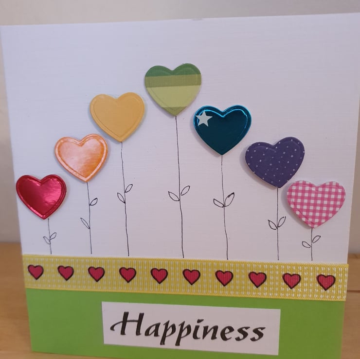 Handmade Happiness Card - blank for your own m... - Folksy