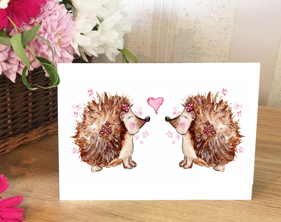 Hedge-hug Greeting Card Hedgehog Greeting Roman... - Folksy