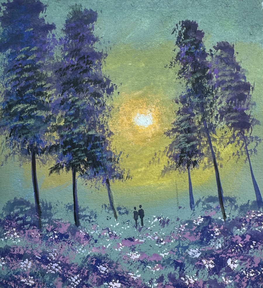 Sunset walk painting by Stephen Allen - Folksy
