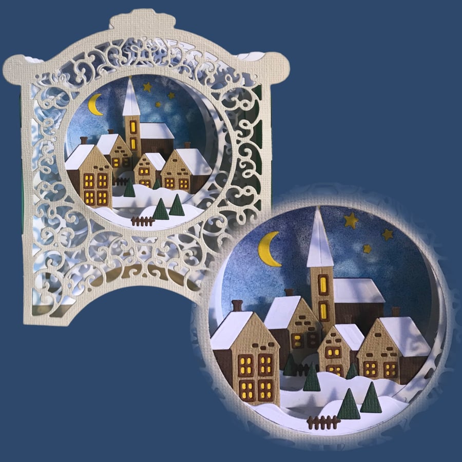 3D Christmas Village Scene - Folksy