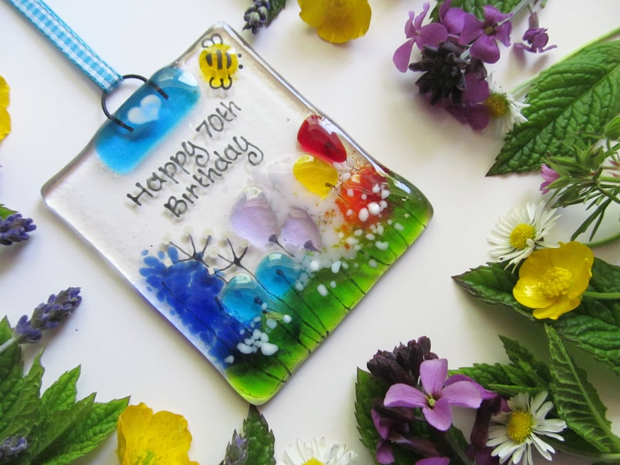Personalised MIDI Fused Glass Suncatcher (Rainb... - Folksy