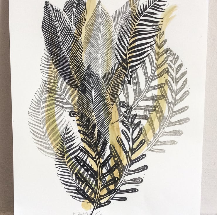 Foliage2 Linocut print - Folksy