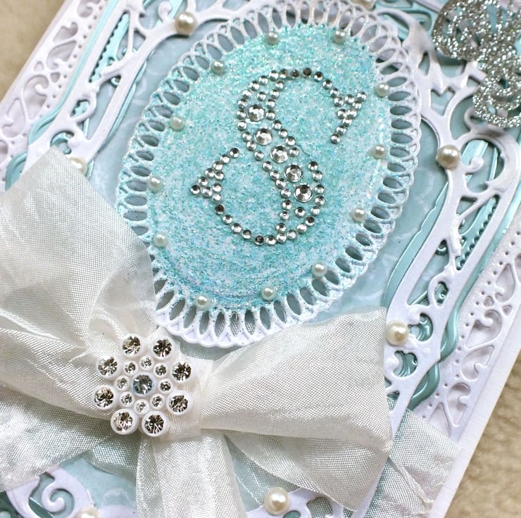 Luxury Handmade Pretty Monogram Birthday Card - Folksy