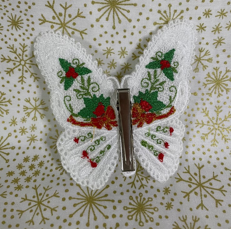 Seconds Sunday SALE Christmas Butterfly Clip D... - Folksy