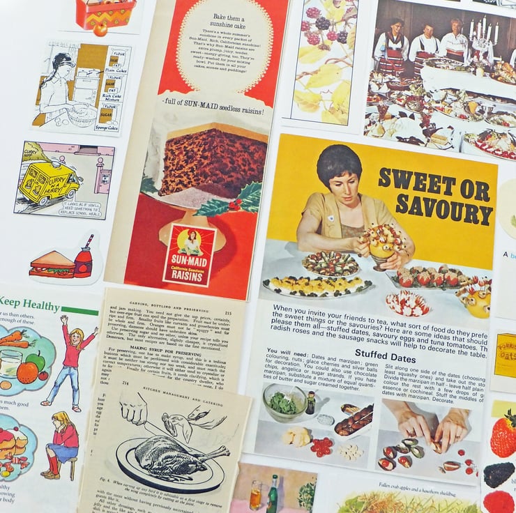 Vintage paper pack - Food, Eating, Baking - the... - Folksy