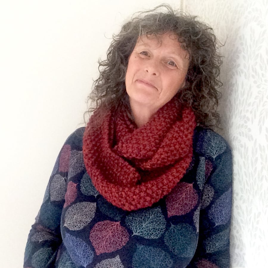 Maroon Outlander Chunky Snood in 100% wool - Folksy