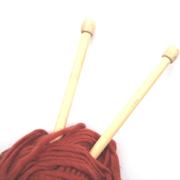 Bamboo Wood Knitting needles 12 mm x 35 cm long - Folksy