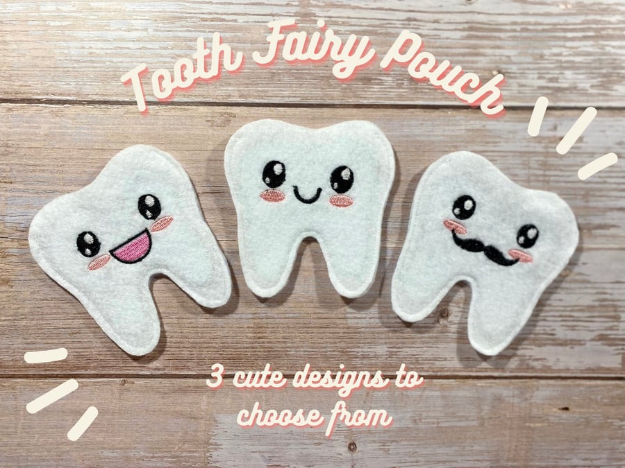 Tooth Fairy Tooth or Coin Pouch - Folksy