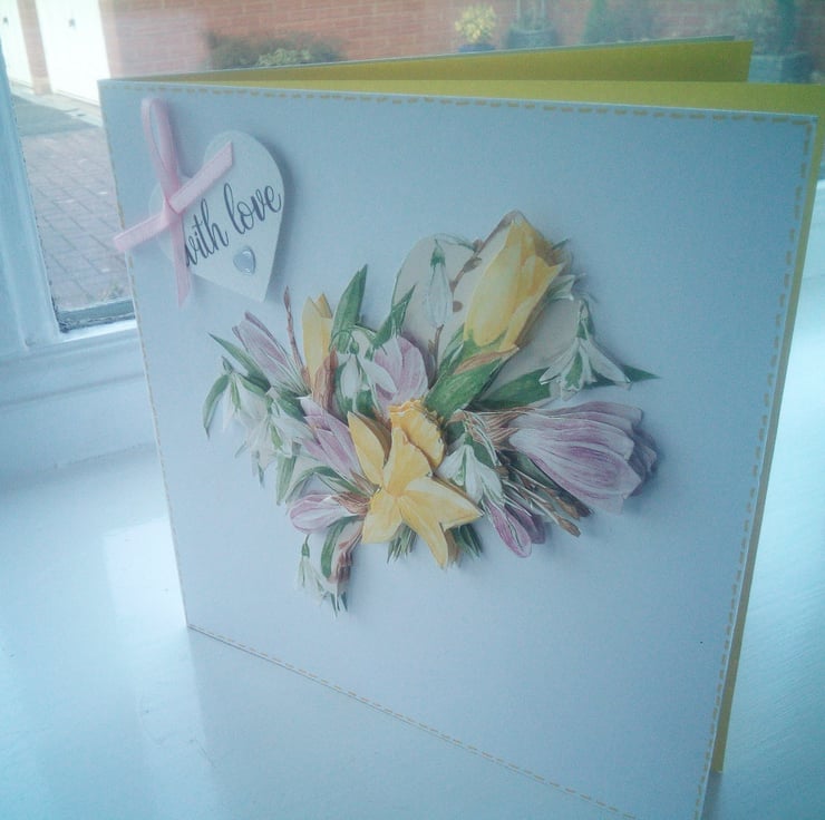 Floral bouquet with love card - Folksy