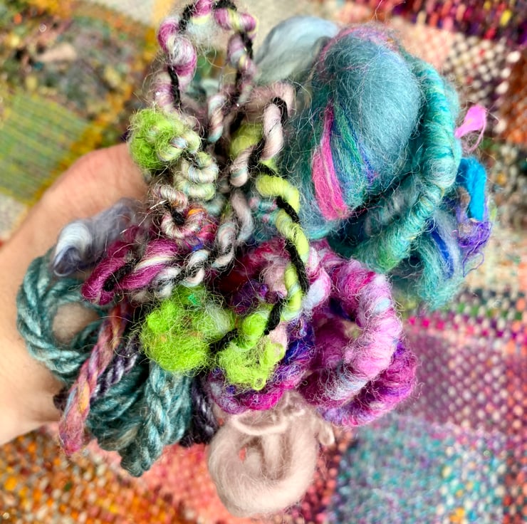 Hand spun bundle of yarns. Wool, crafts, weaving. - Folksy