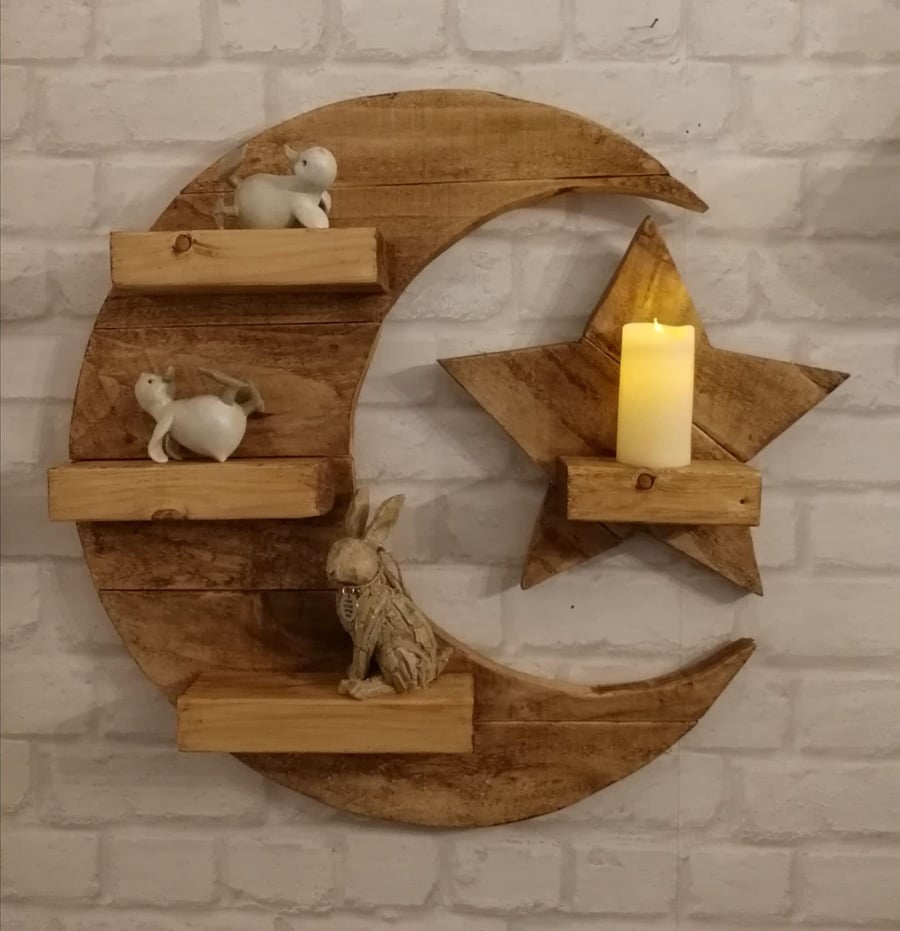 Handmade Moon & Star Shelf - Folksy