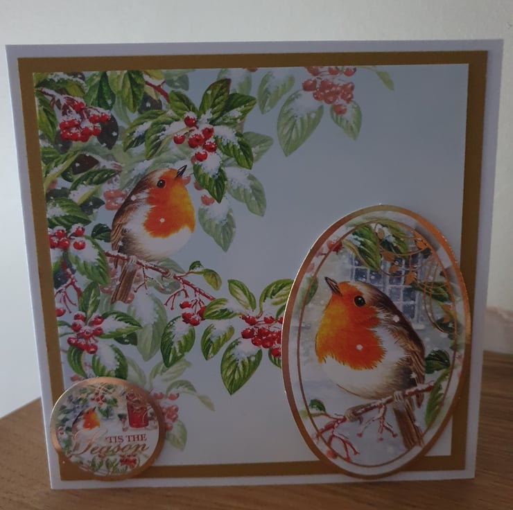 Set of 6 Robin Christmas Cards - Folksy