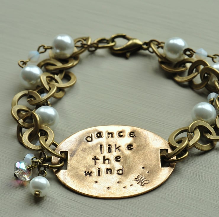 Dance Like the Wind Vintaj Hand Stamped Metal a... - Folksy