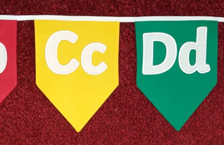 Upper and Lower Case Alphabet Bunting Rainbow F... - Folksy