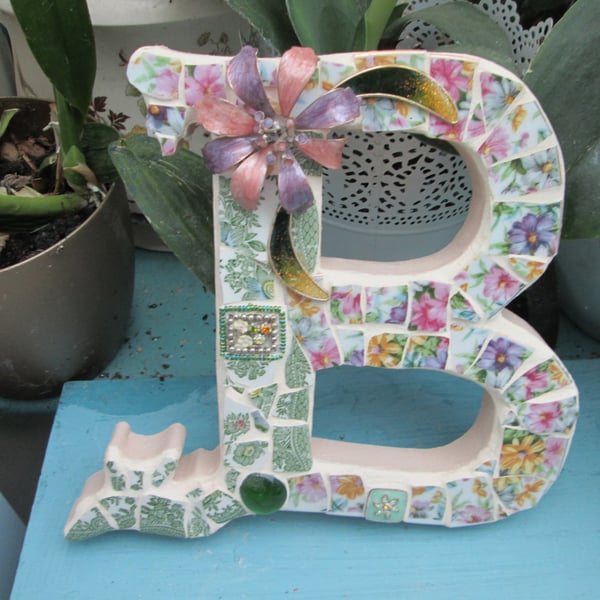 Mosaic letters B - Folksy