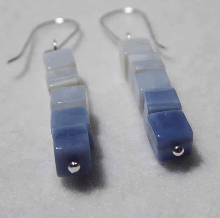 Blue Sky Sterling Silver Earrings featuring blu... - Folksy