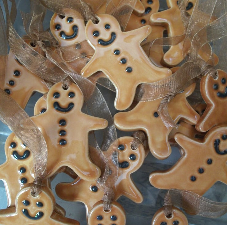 Tidgy ceramic gingerbread men - Folksy