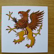 Griffin birthday card printed card animal card - Folksy