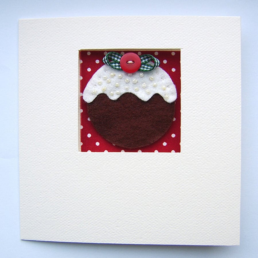 Christmas Pudding Card - Folksy