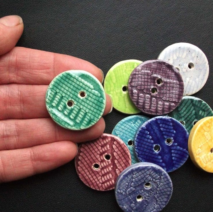 SALE set of ten brightly coloured large ceramic... - Folksy