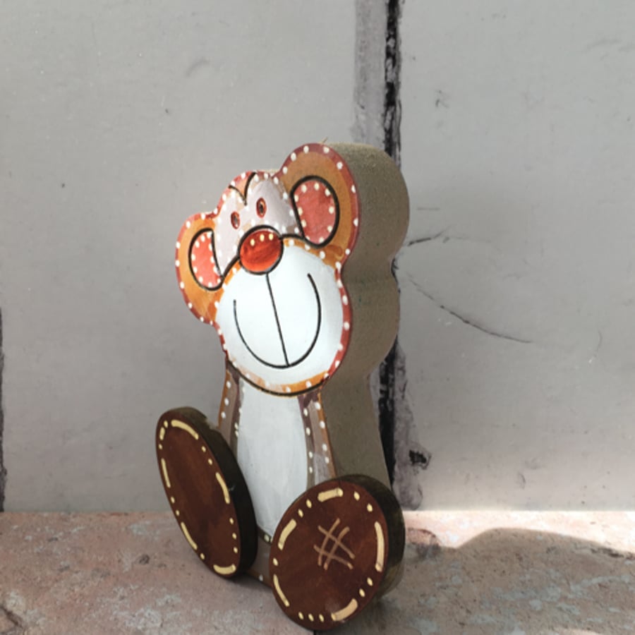 Wood monkey quirky shelf sitter - Folksy