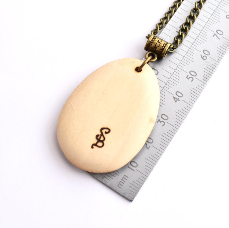 Forget me not Pyrography Pendant. Wood teardrop... - Folksy