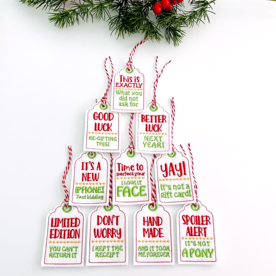 Snarky Christmas Gift Tags Labels - Folksy