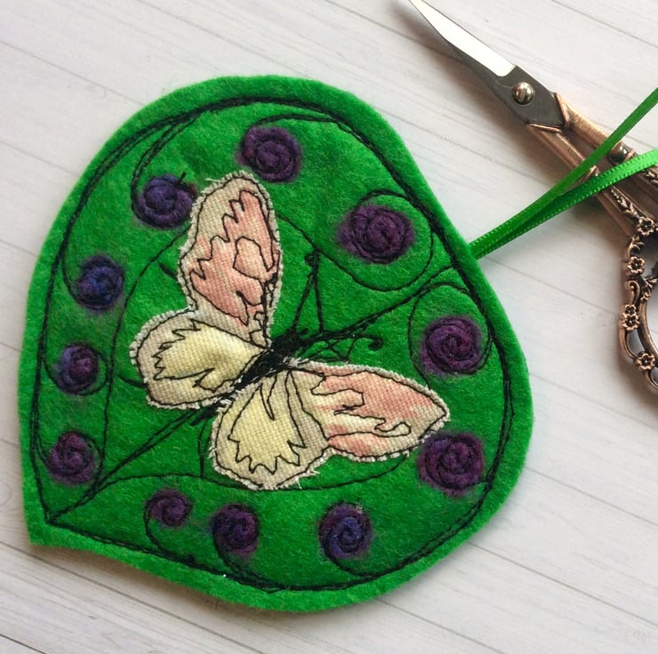 Handmade leaf and butterfly felting wool and ma... - Folksy