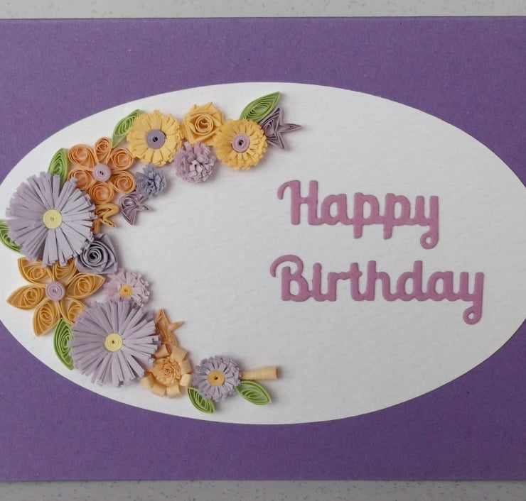 Quilled birthday card - Folksy