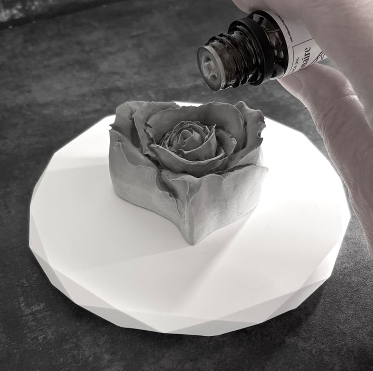 White Diamond Edge Coaster with 3D Rose Heart E... - Folksy
