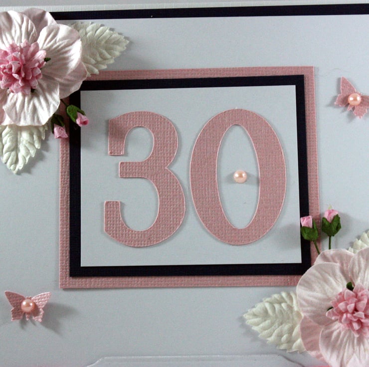 Handmade boxed 30th Birthday card - Folksy