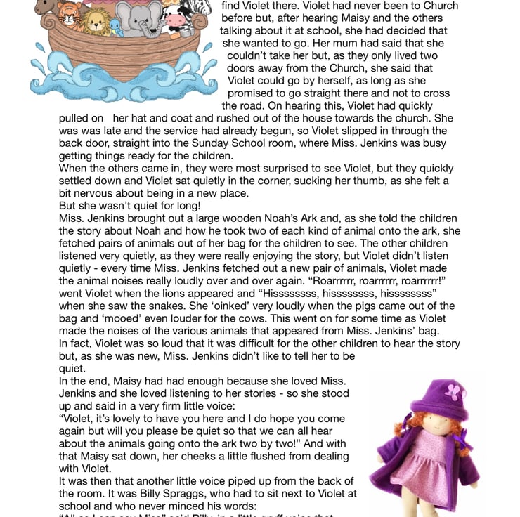 Violet Rag Doll - Folksy