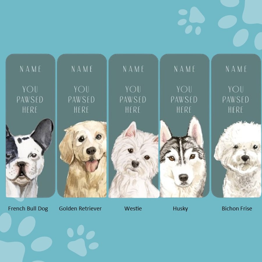 Fun Dog Bookmarks lots of breeds to choose from - Folksy