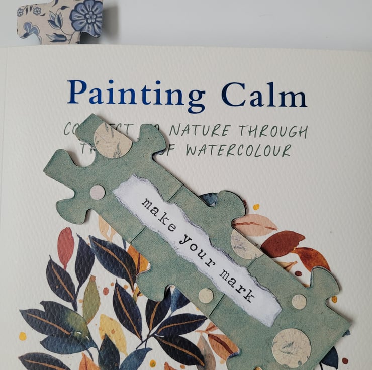 2x Bookmarks, Unique Puzzle Shape, Vintage Flor... - Folksy