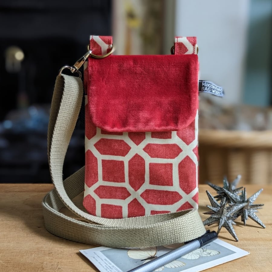 Red Mini Cross Body Phone Bag - Folksy