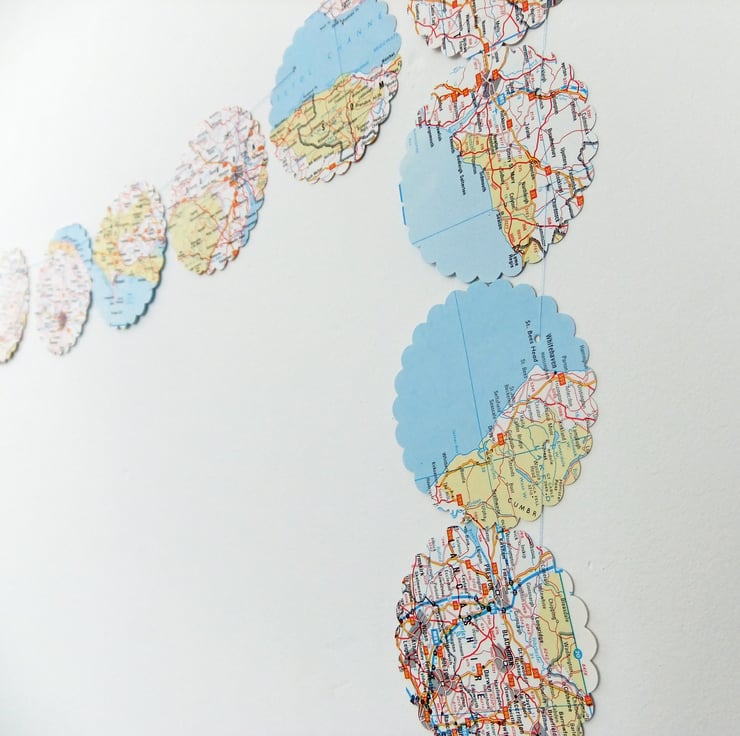 Map Bunting - England and Wales - Folksy