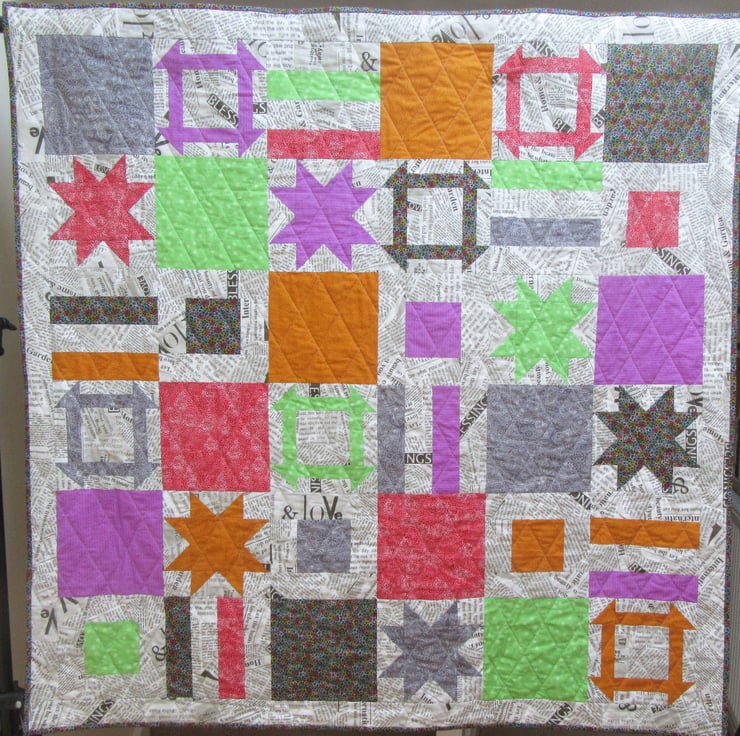Patchwork Quilt in Autumn Colours - Folksy