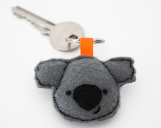 Koala keyring-Handmade felt koala keyring-Kawai... - Folksy