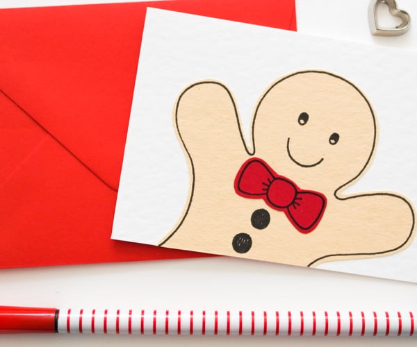 Handmade Gingerbread Man Christmas card pack, S... - Folksy