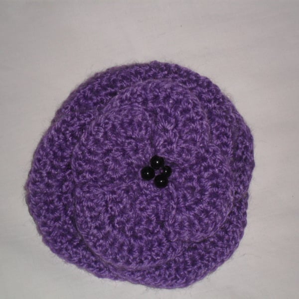 Hair Clip purple crochet Poppy - Folksy